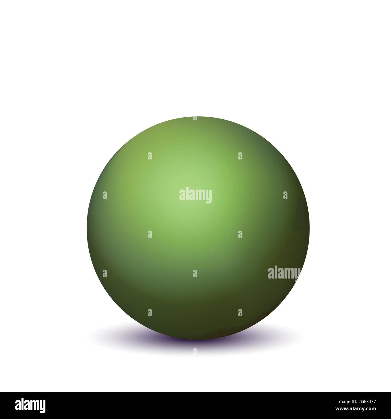 Glass green ball or precious pearl. Glossy realistic ball, 3D abstract ...