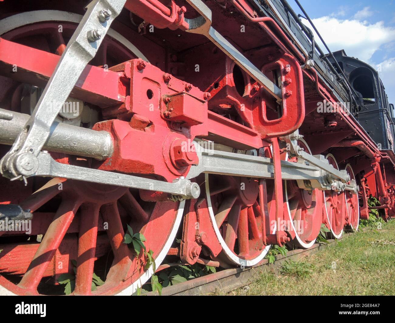 Red steam locomotive Resita Romania Stock Photo - Alamy