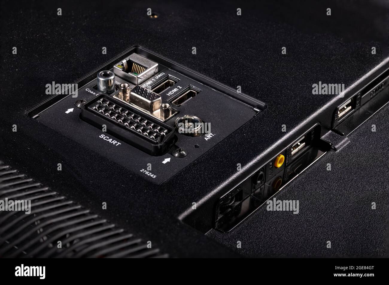 View of the LCD TV connectors. Place all connectors on the back of the ...