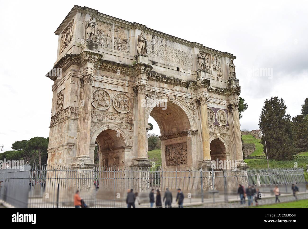 ROME, ITALY - Feb 07, 2016: The Arch of Constantine, a triumphal arch ...