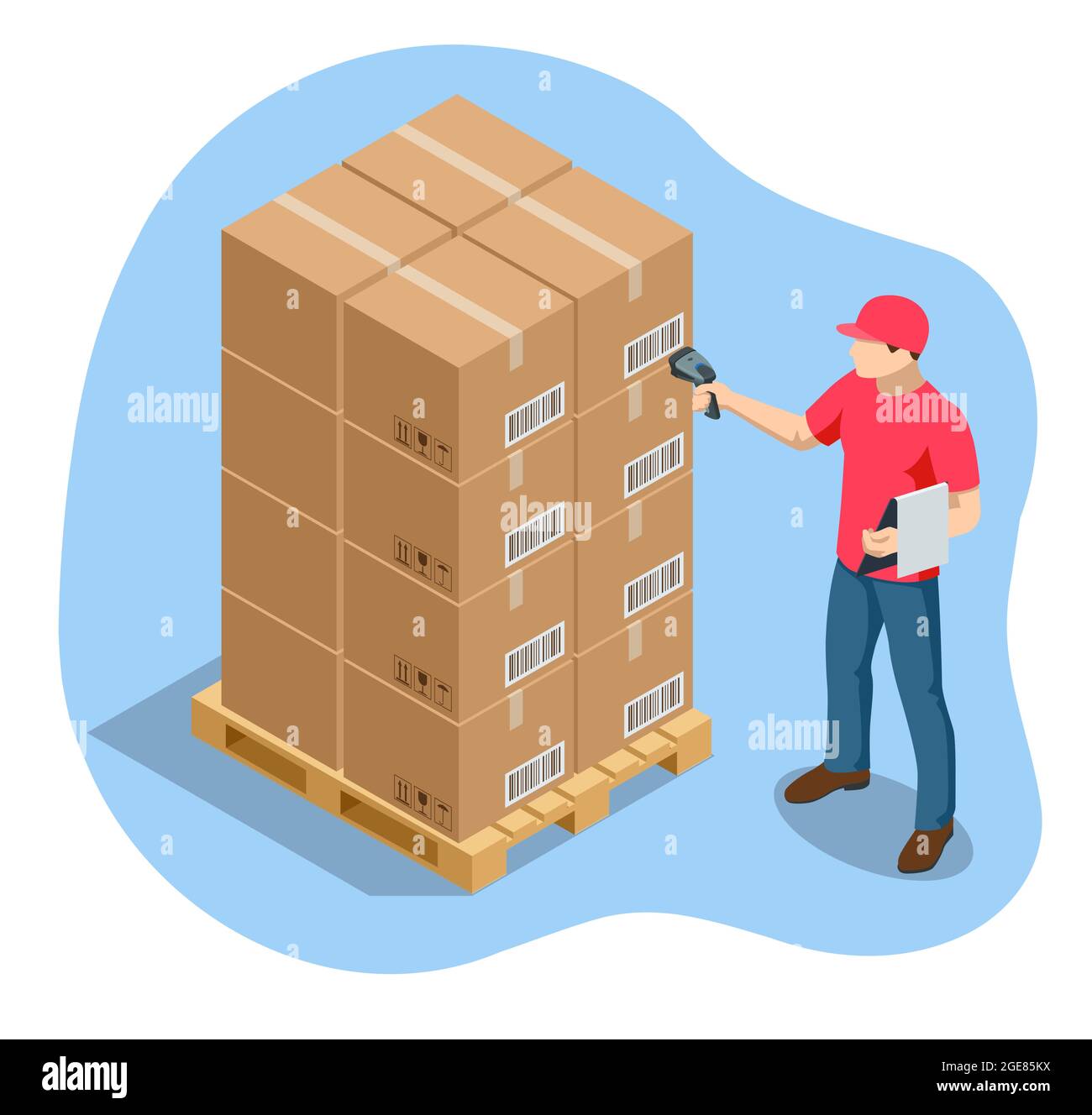 Employee taking inventory Stock Vector Images - Alamy
