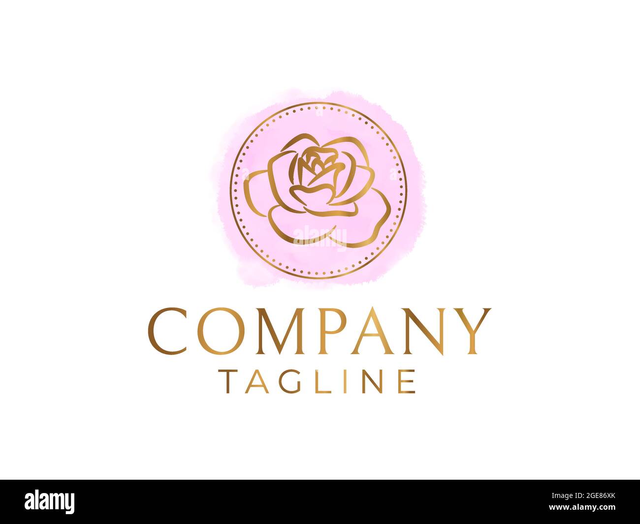 Elegant Rose Logo Design with Watercolor Background Stock Vector Image ...