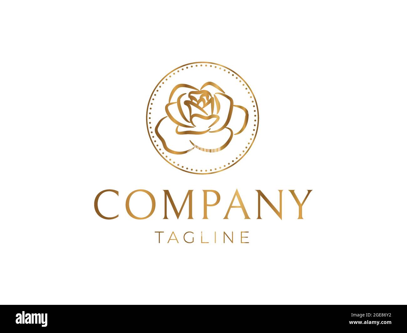 Gold Rose Logo Design Template Stock Vector Image & Art - Alamy