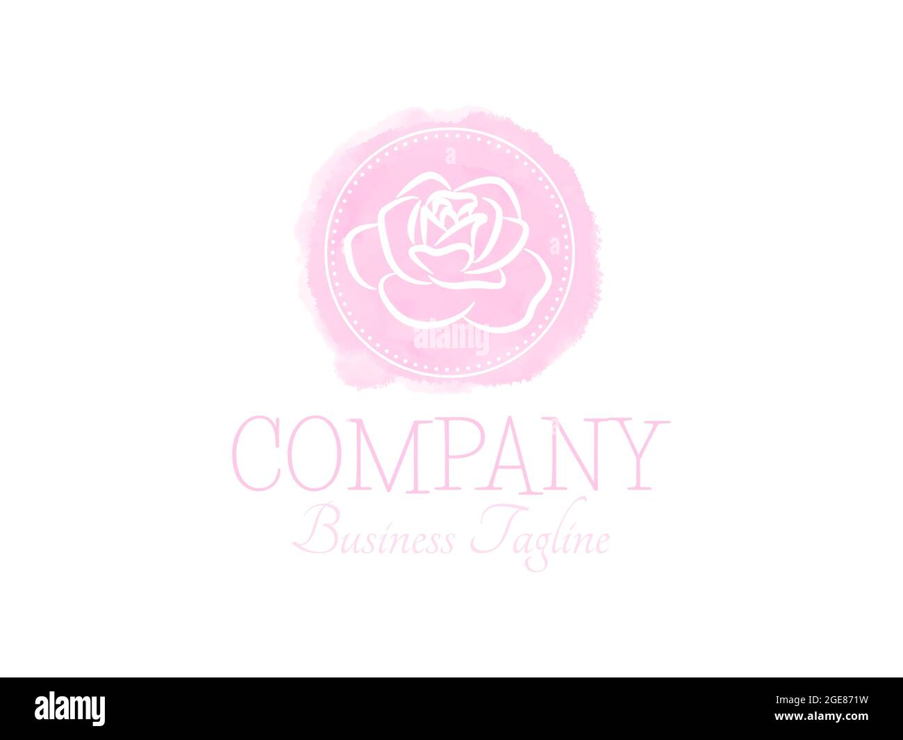 Watercolor Rose Vintage Logo Design Stock Vector Image & Art - Alamy