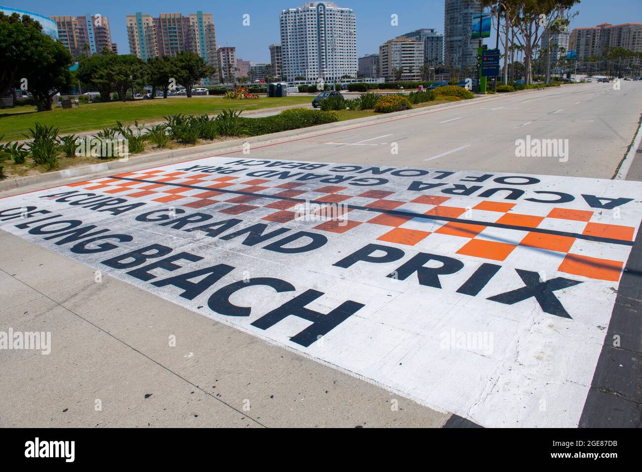 Acura Grand Prix of Long Beach finish line on Shoreline Drive in ...