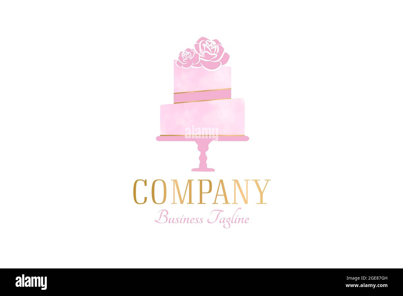 Pink Gold Cake Logo Design Stock Vector Image & Art - Alamy