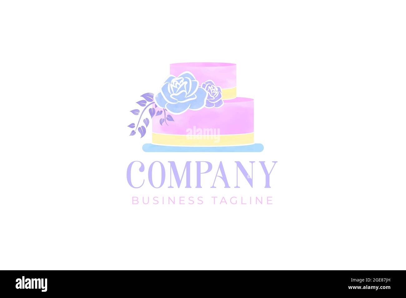 Watercolor Cake Logo Design Stock Vector Image & Art - Alamy