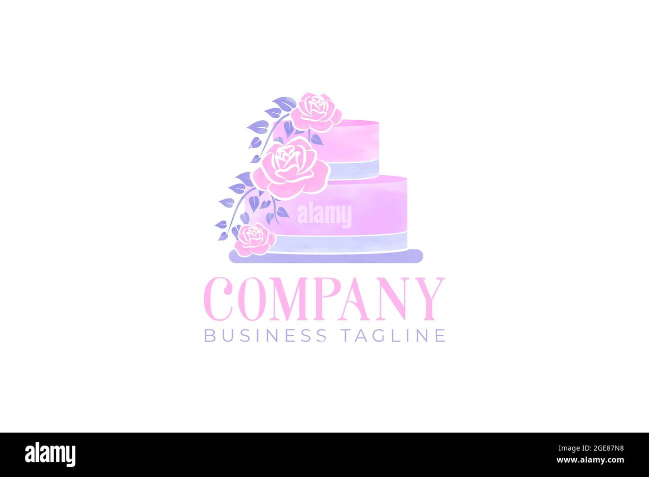 Pink and Purple Cake Logo Design Stock Vector Image & Art - Alamy