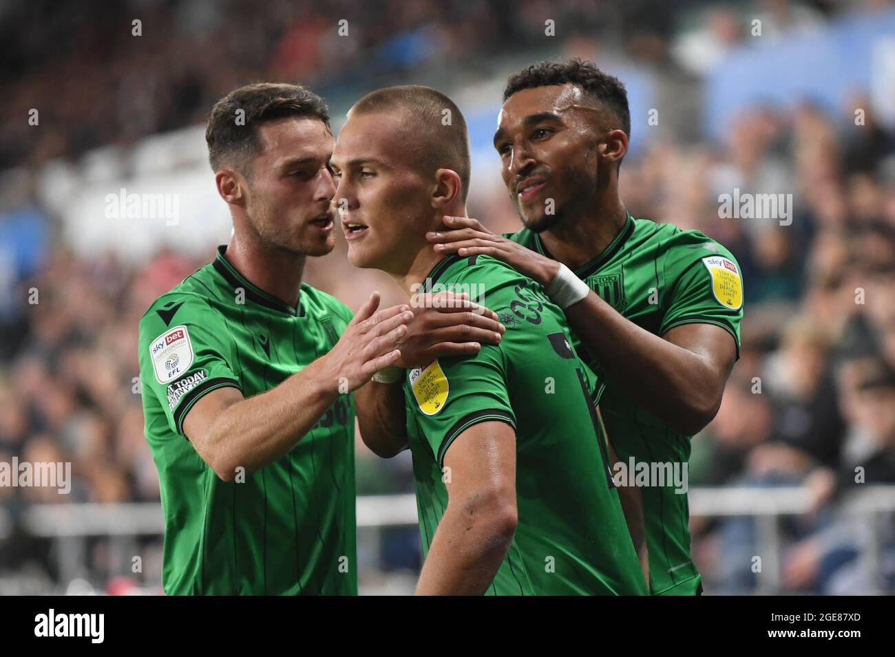 Leo ¯stigŒrd #19 of Stoke City celebrates his goal to make it 0-3 Stock ...