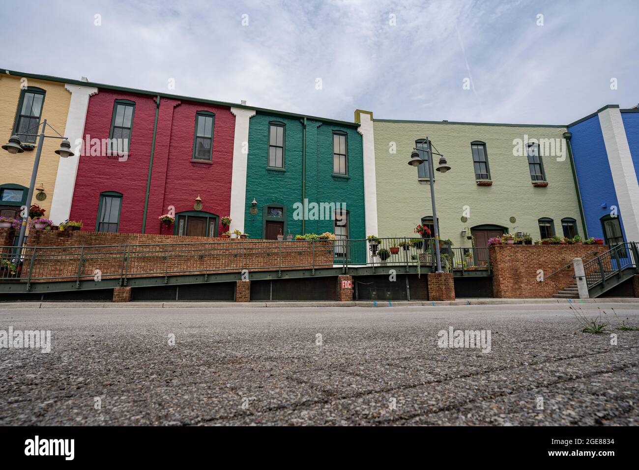 ROANOKE, UNITED STATES - Jul 31, 2021: The colorful condos on warehouse ...