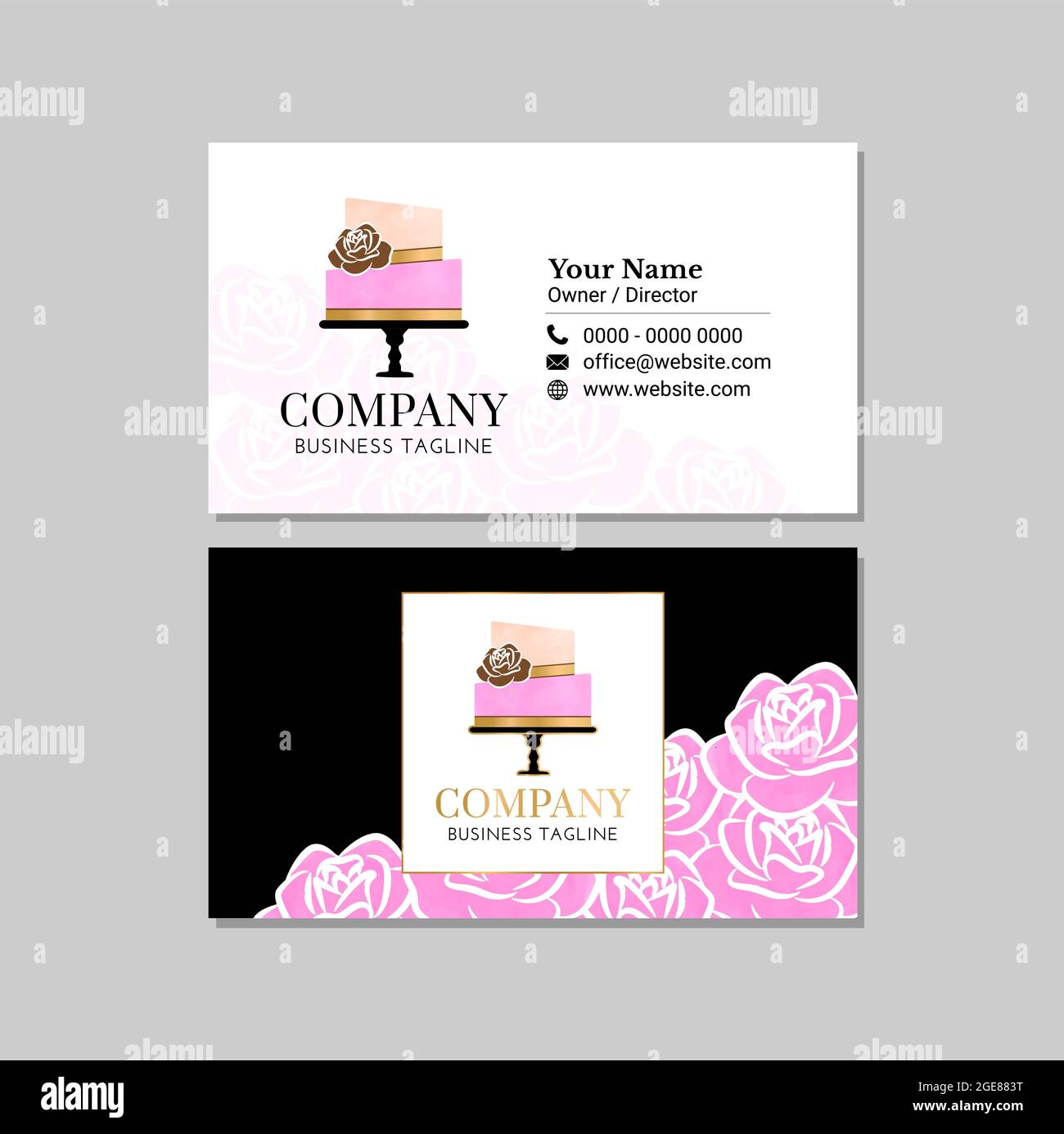 Cake Elegant Business Card Design Stock Vector Image & Art - Alamy