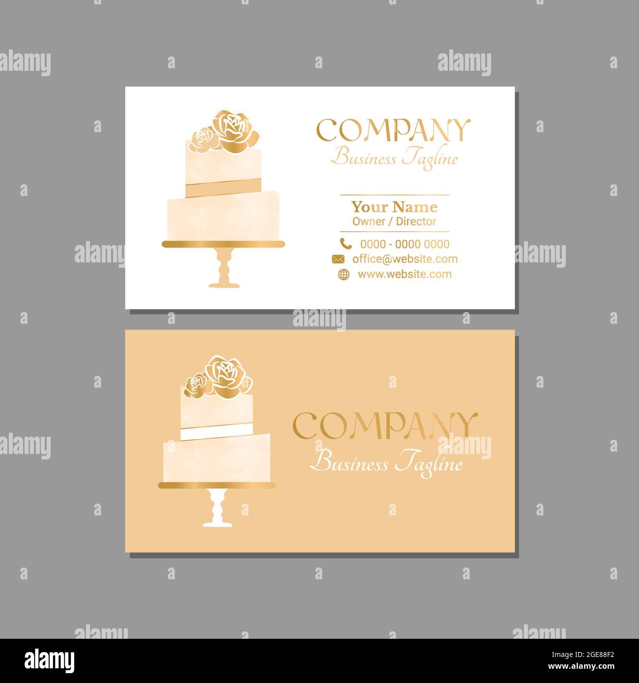 Gold Cake Business Card Design Stock Vector Image & Art - Alamy