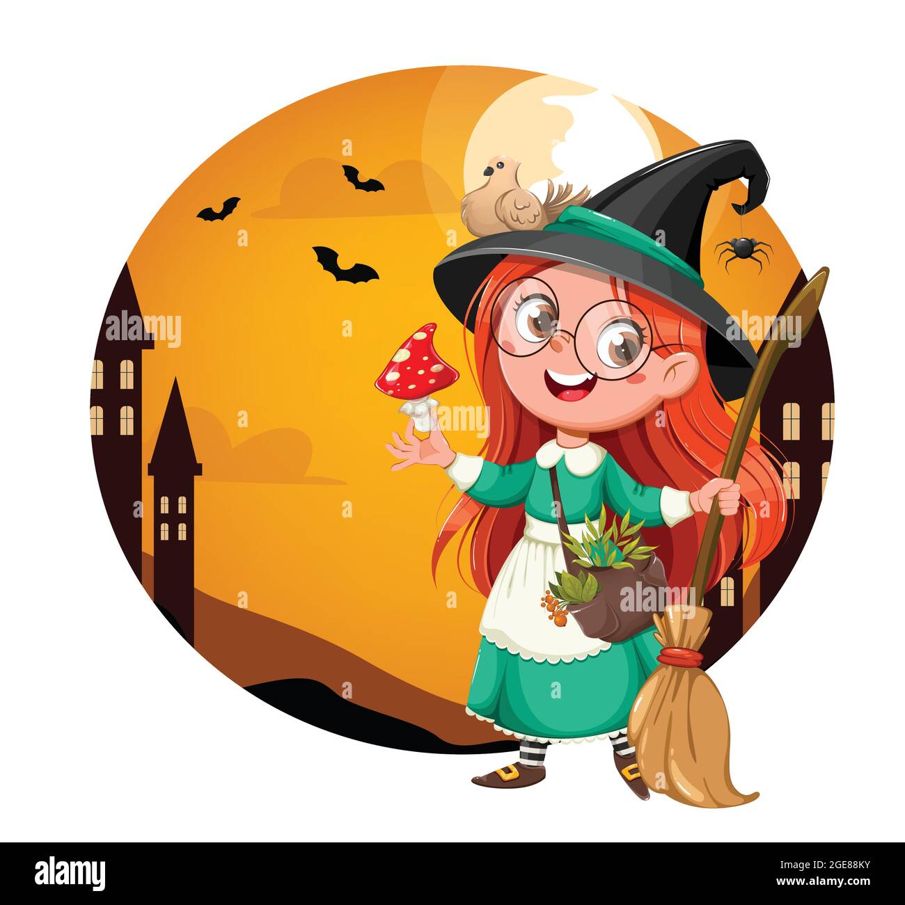 Cute Halloween Witch Cartoon
