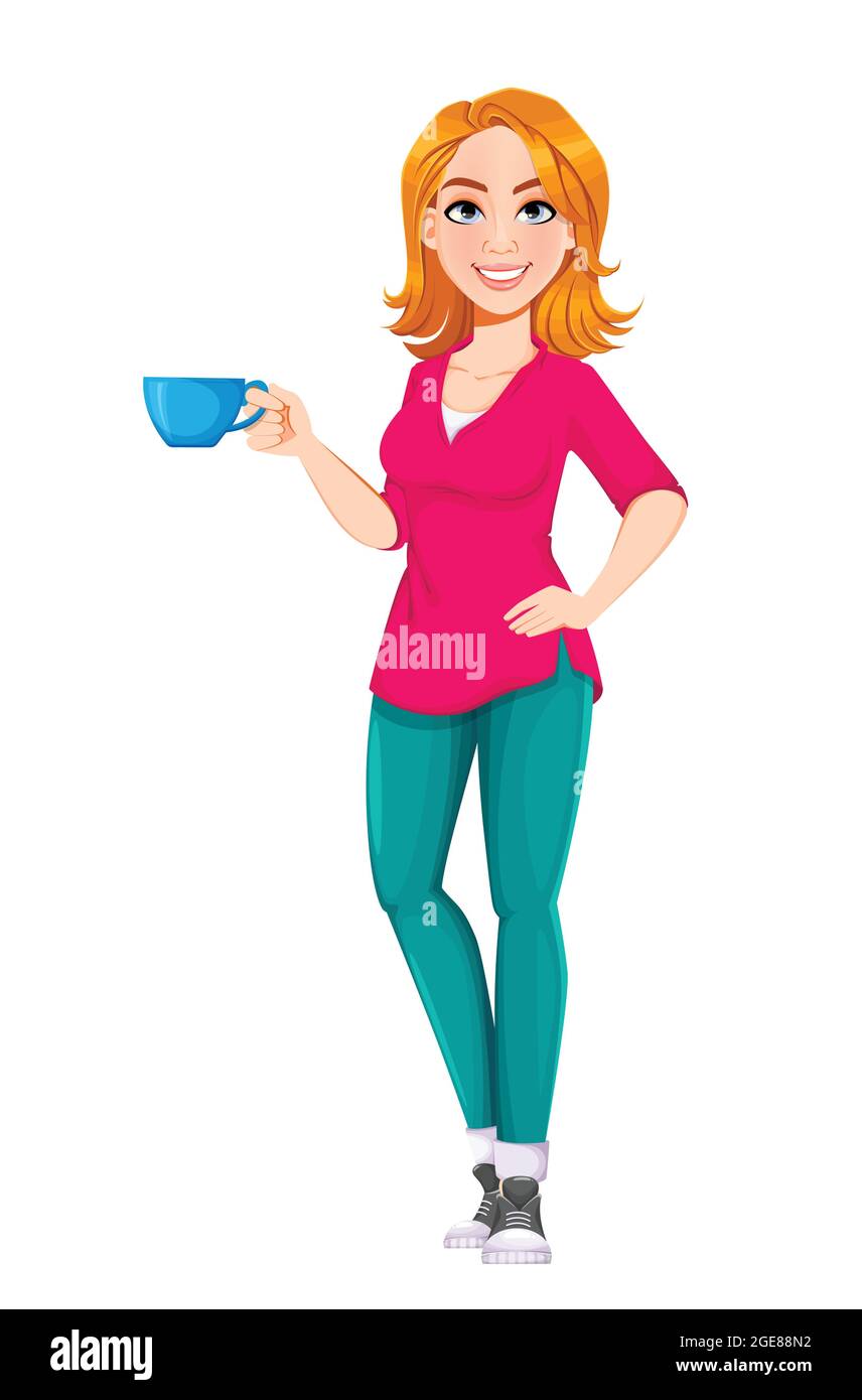 Successful businesswoman. Cute business woman cartoon character having ...
