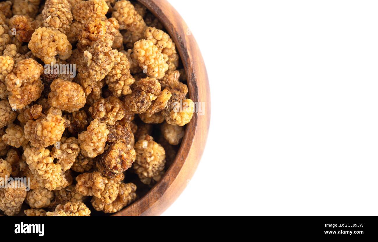 Dried Mulberries on a White Background Stock Photo - Alamy