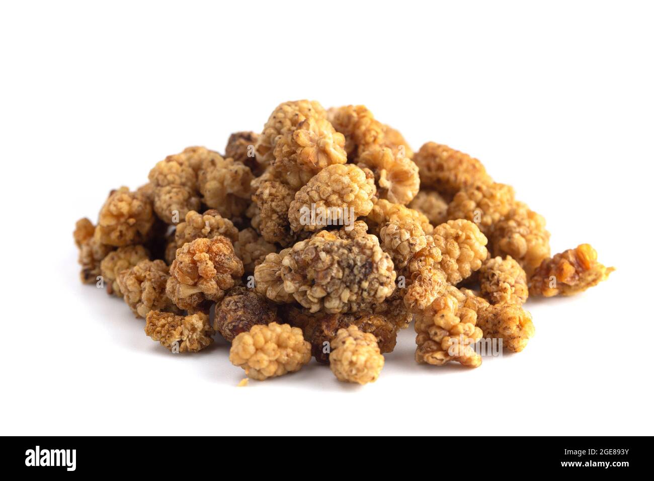 Dried Mulberries on a White Background Stock Photo - Alamy