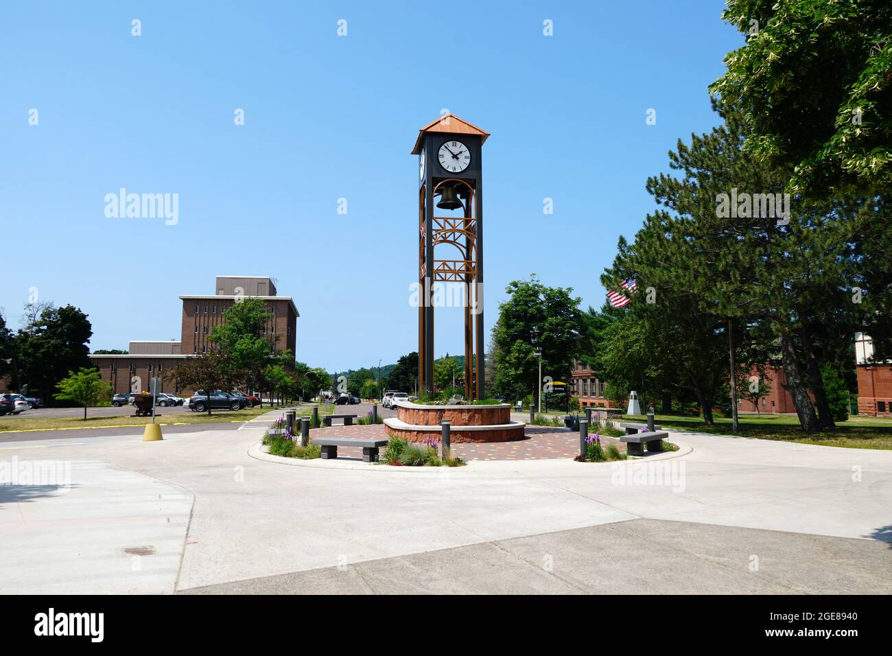 The clock tower on the campus of Michigan Technological University ...
