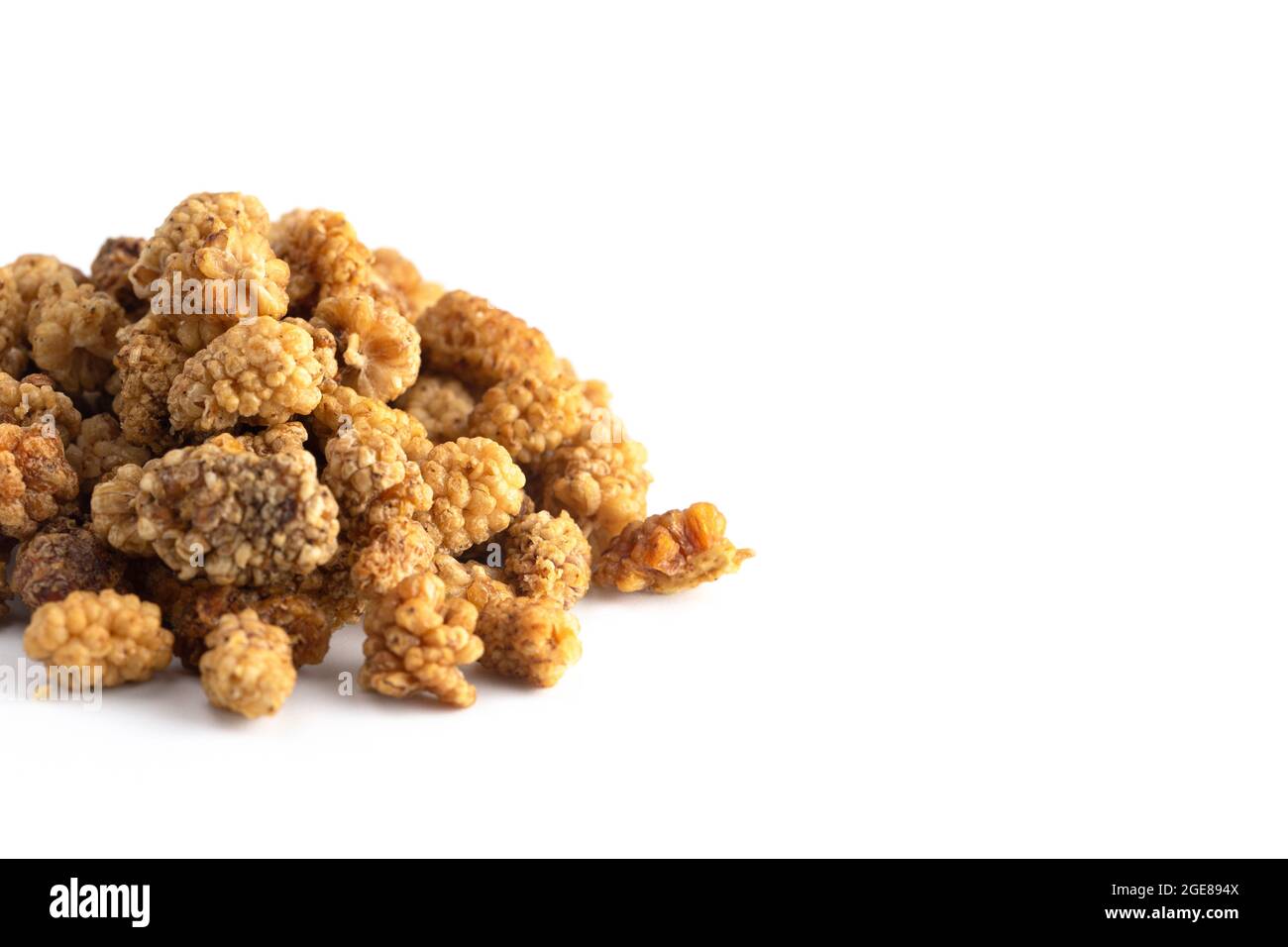 Dried Mulberries on a White Background Stock Photo - Alamy