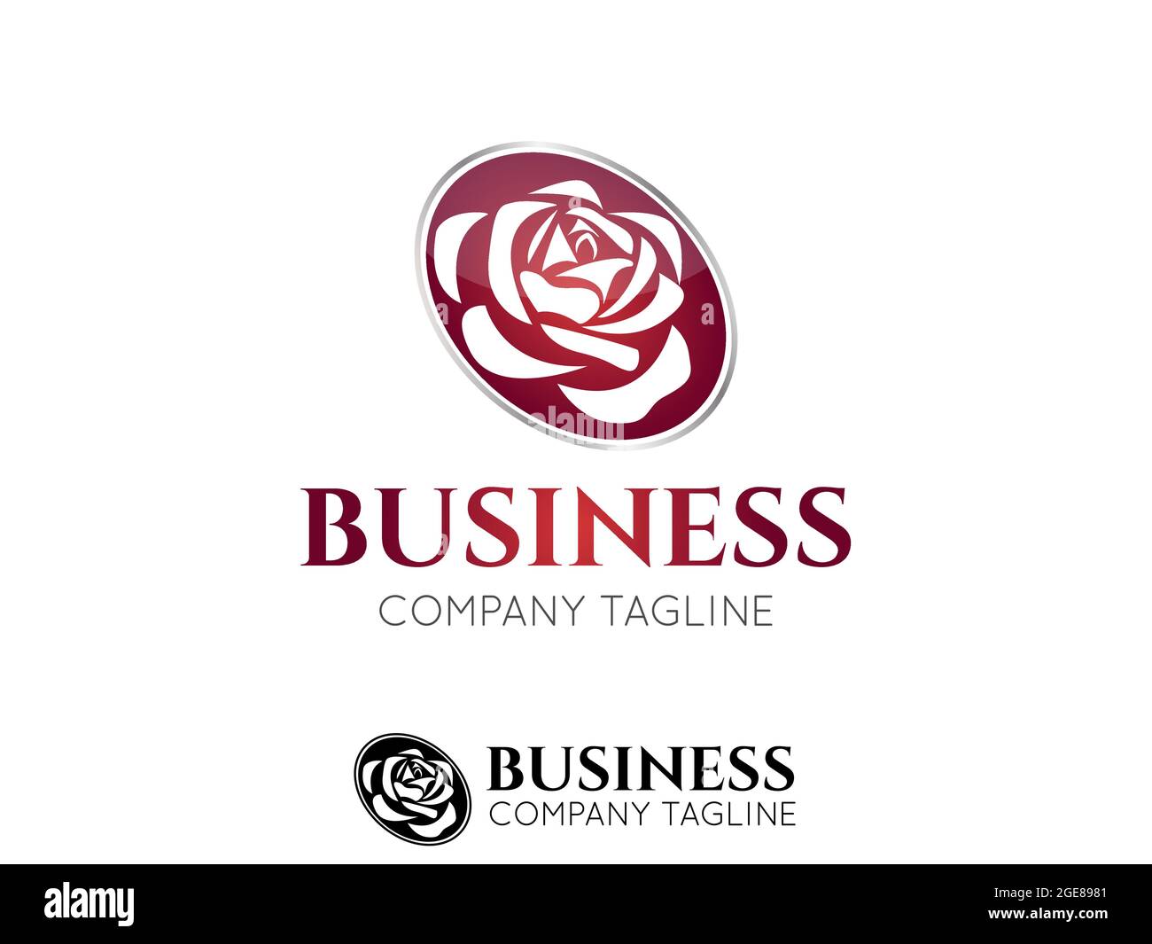 Round Logo Design with Rose Flower Stock Vector Image & Art - Alamy