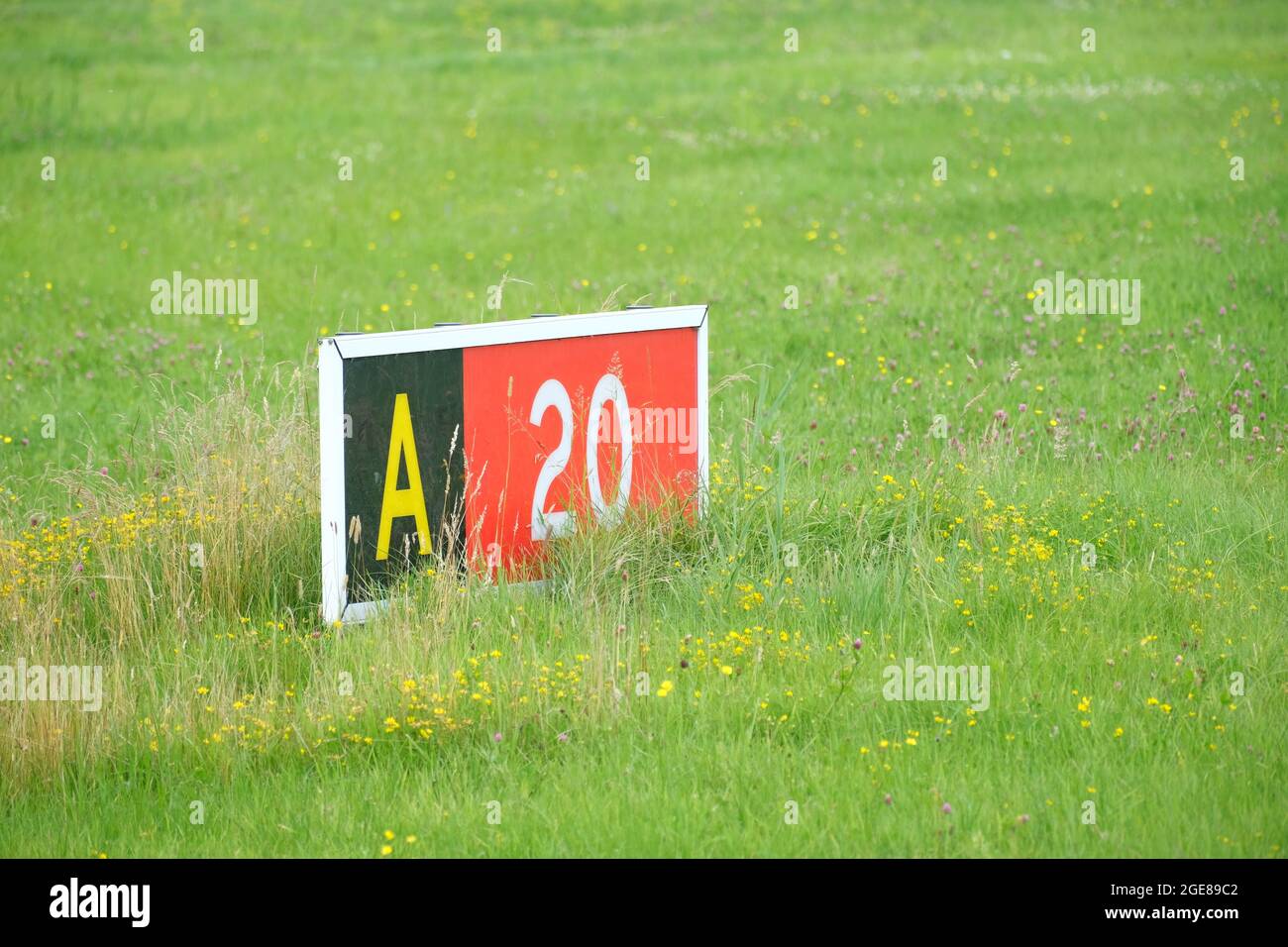 Closeup shot of a runway sign airport sign for aircraft Stock Photo - Alamy