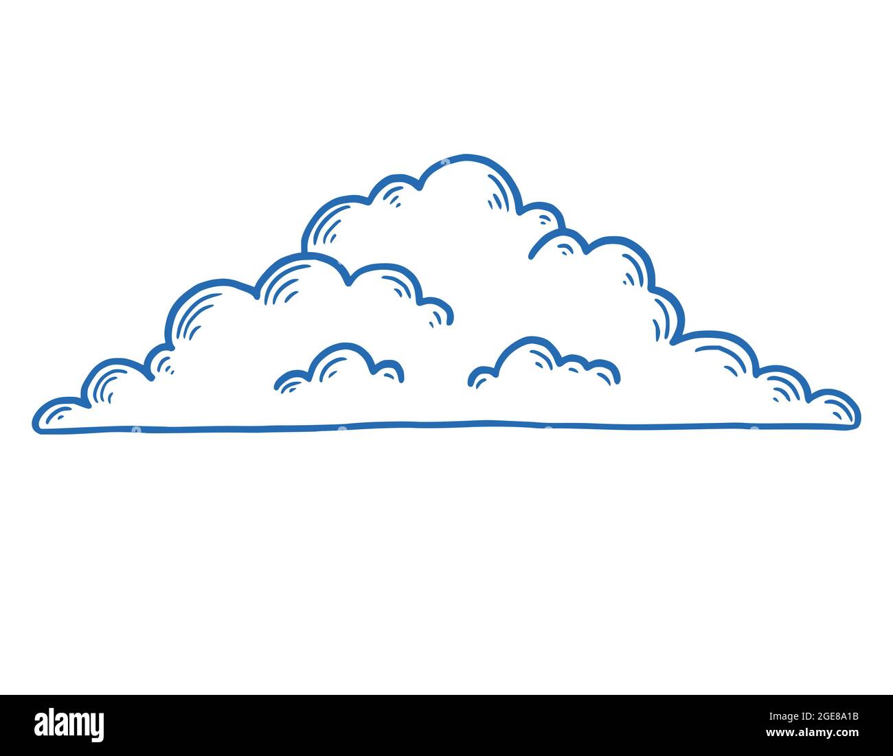 Hand drawn cloud set. Doodle sketch style cloud. Simple outline ...