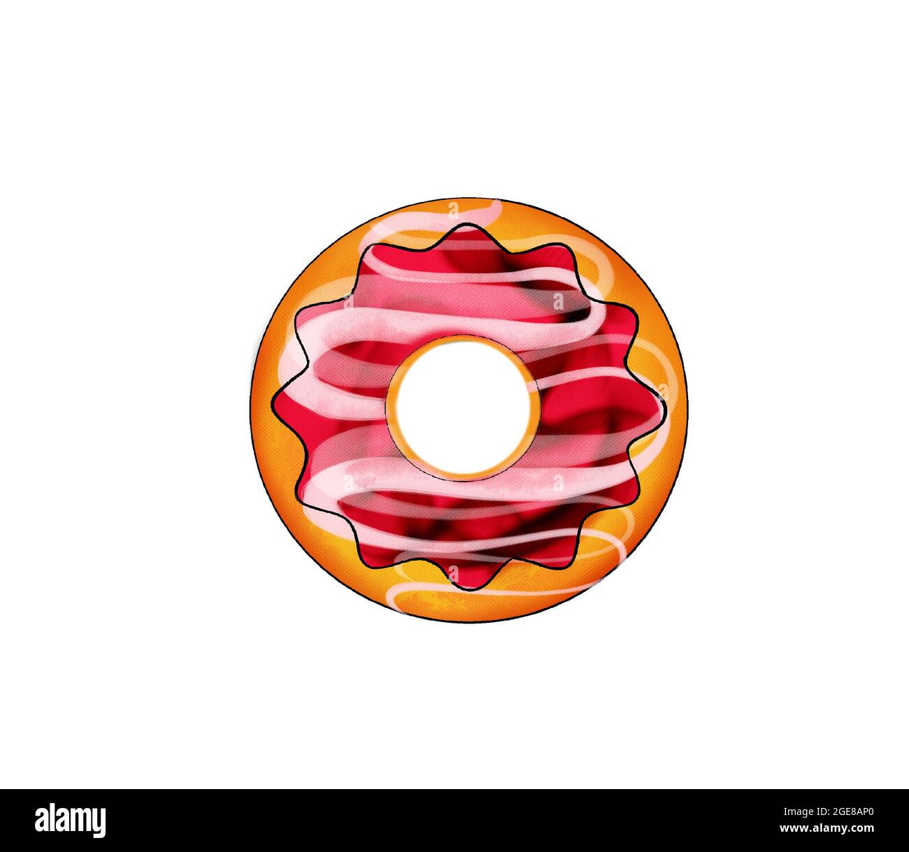 Illustration of a colored drawing of sweets - donuts with glaze of ...