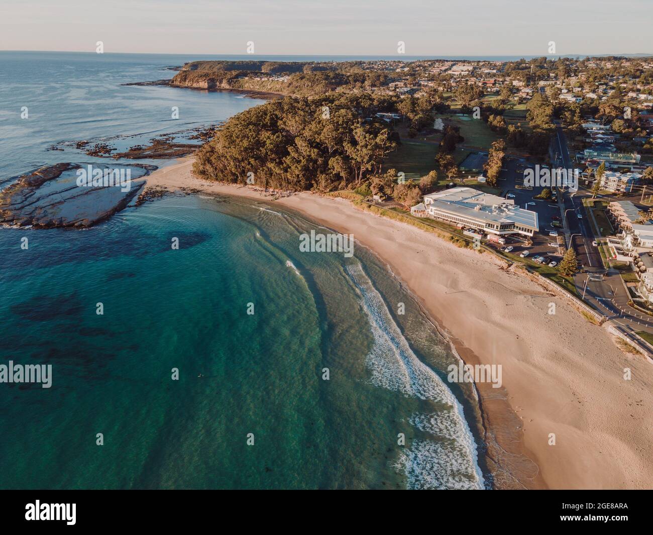 Mollymook beach during sunrise, South Coast, NSW, Australia Stock Photo ...