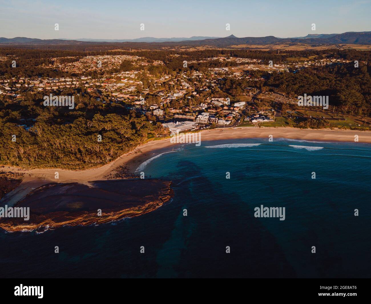 Mollymook beach during sunrise, South Coast, NSW, Australia Stock Photo ...