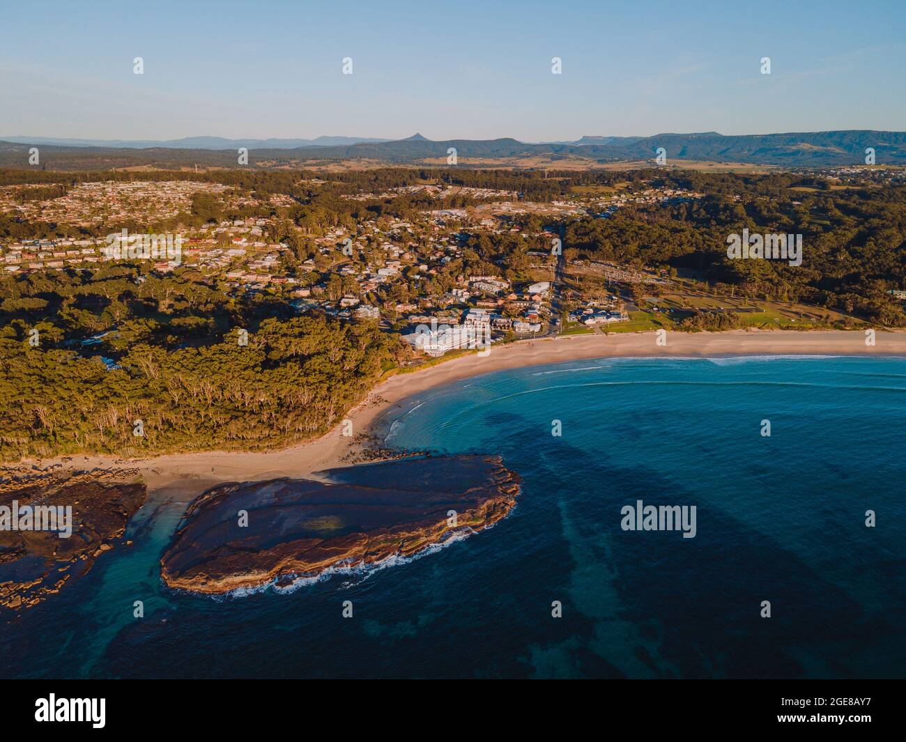 Mollymook beach during sunrise, South Coast, NSW, Australia Stock Photo ...