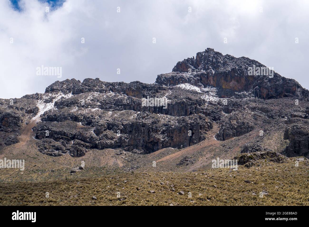 Iztaccihuat volcano and a cloudy sky in Mexico Stock Photo - Alamy