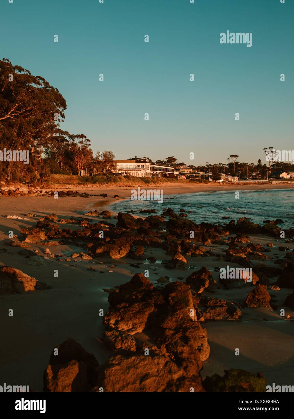 Mollymook beach during sunrise, South Coast, NSW, Australia Stock Photo ...