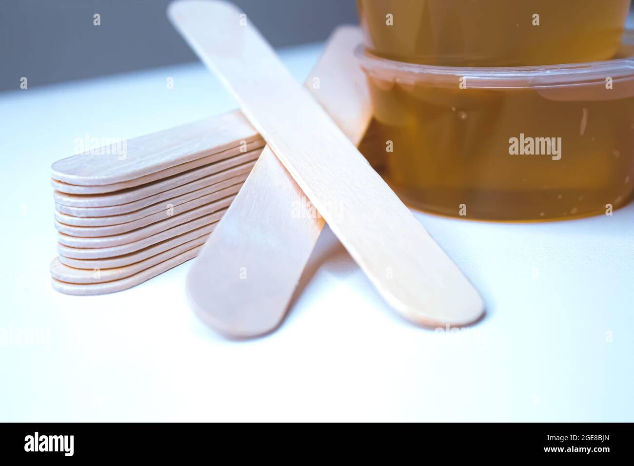 Spatula and sugar for hair removal. Shugaring set. Hair removal with ...