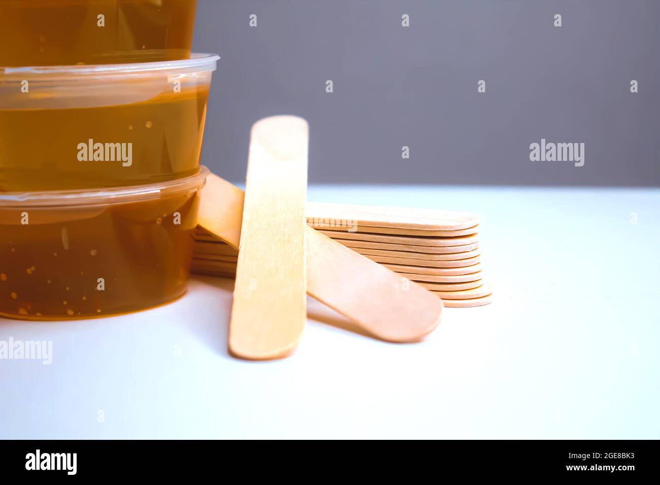 Spatula and sugar for hair removal. Shugaring set. Hair removal with ...