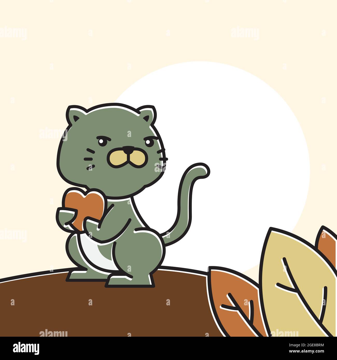 Stand in fall leaves Stock Vector Images - Alamy