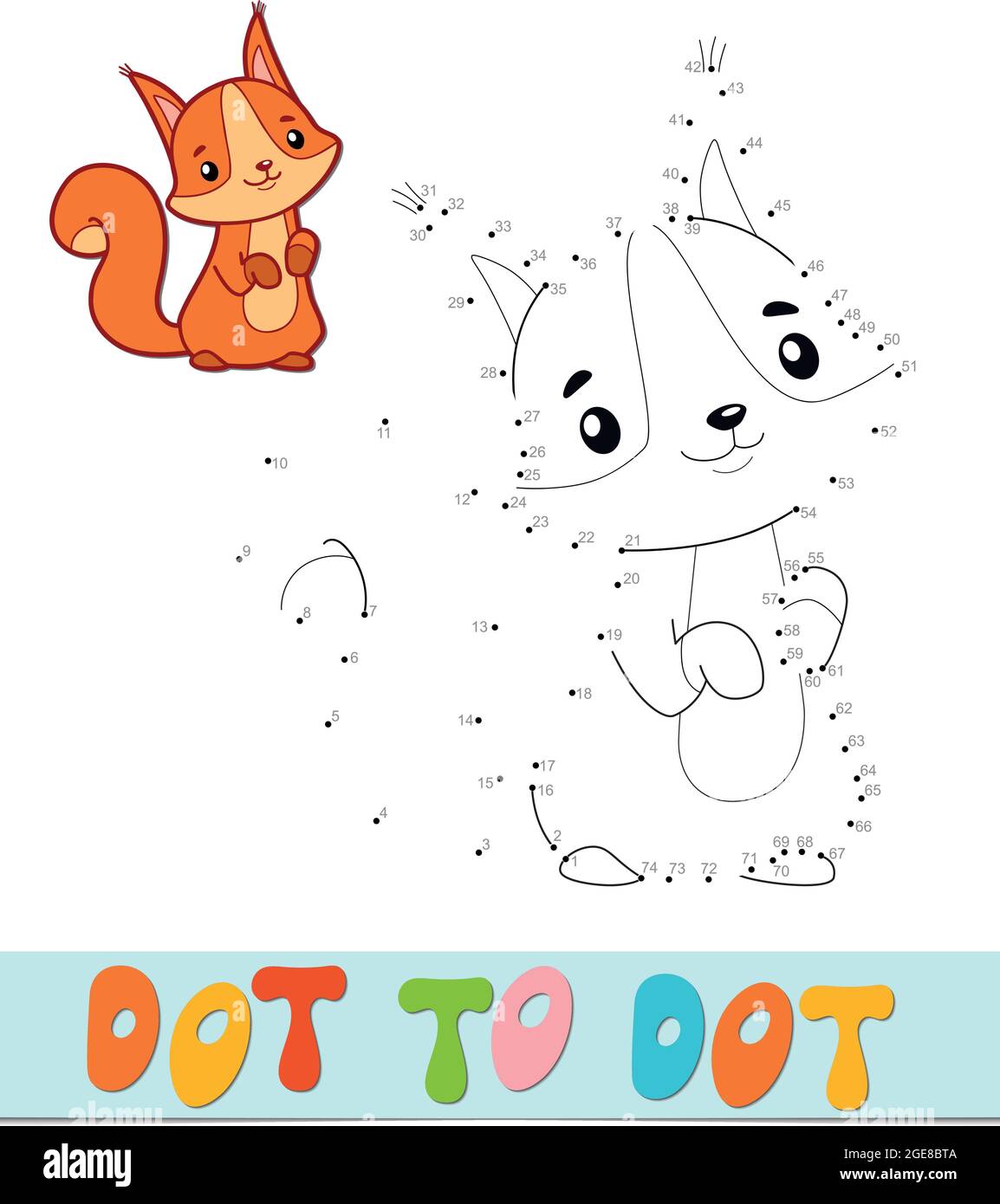Dot to dot puzzle. Connect dots game. squirrel vector illustration Stock Vector Image & Art - Alamy