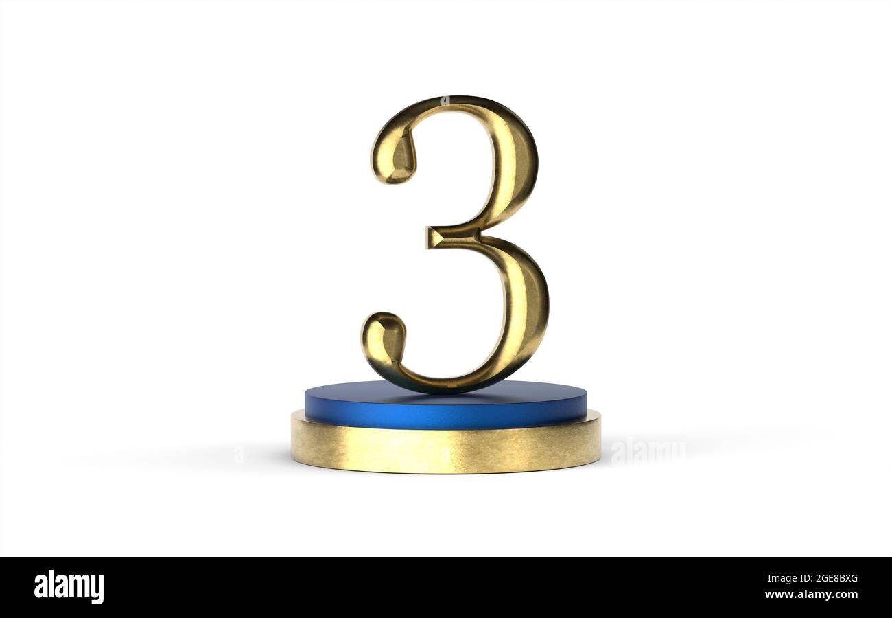 Third-place award isolated on a white background Stock Photo - Alamy