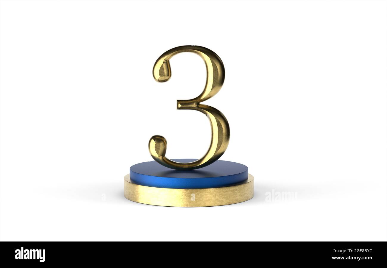 Third-place award isolated on a white background Stock Photo - Alamy