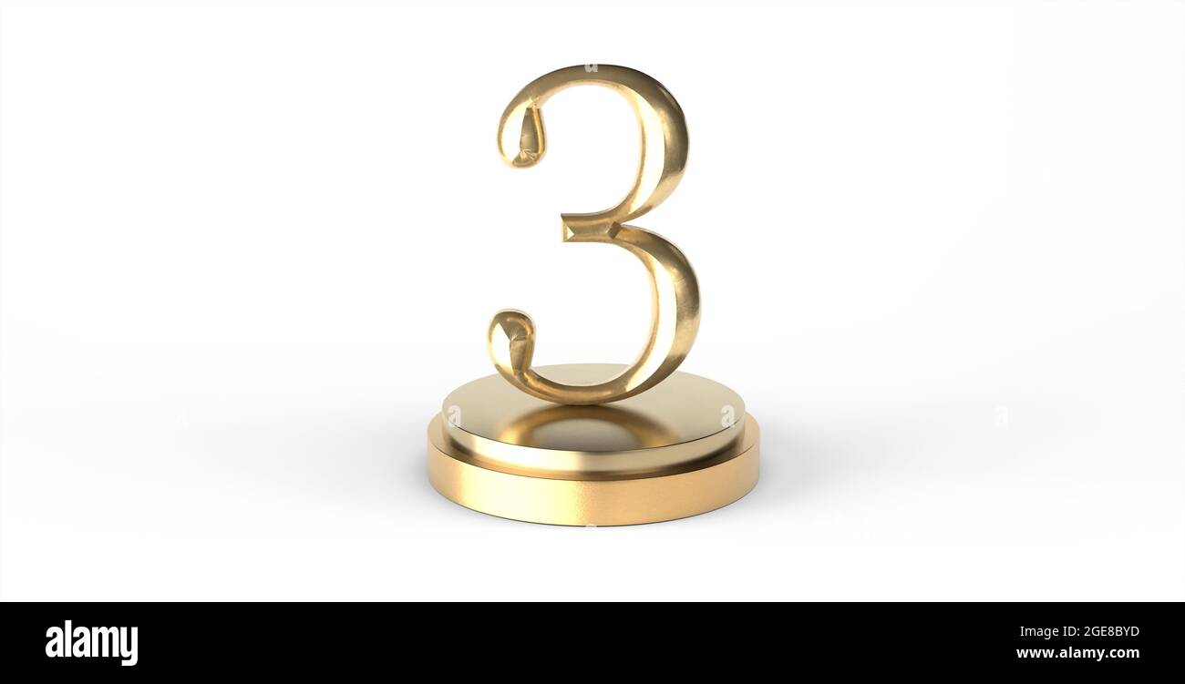 Third-place award isolated on a white background Stock Photo - Alamy