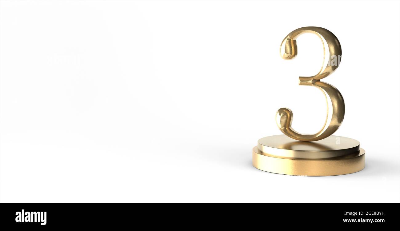 Third-place award isolated on a white background Stock Photo - Alamy