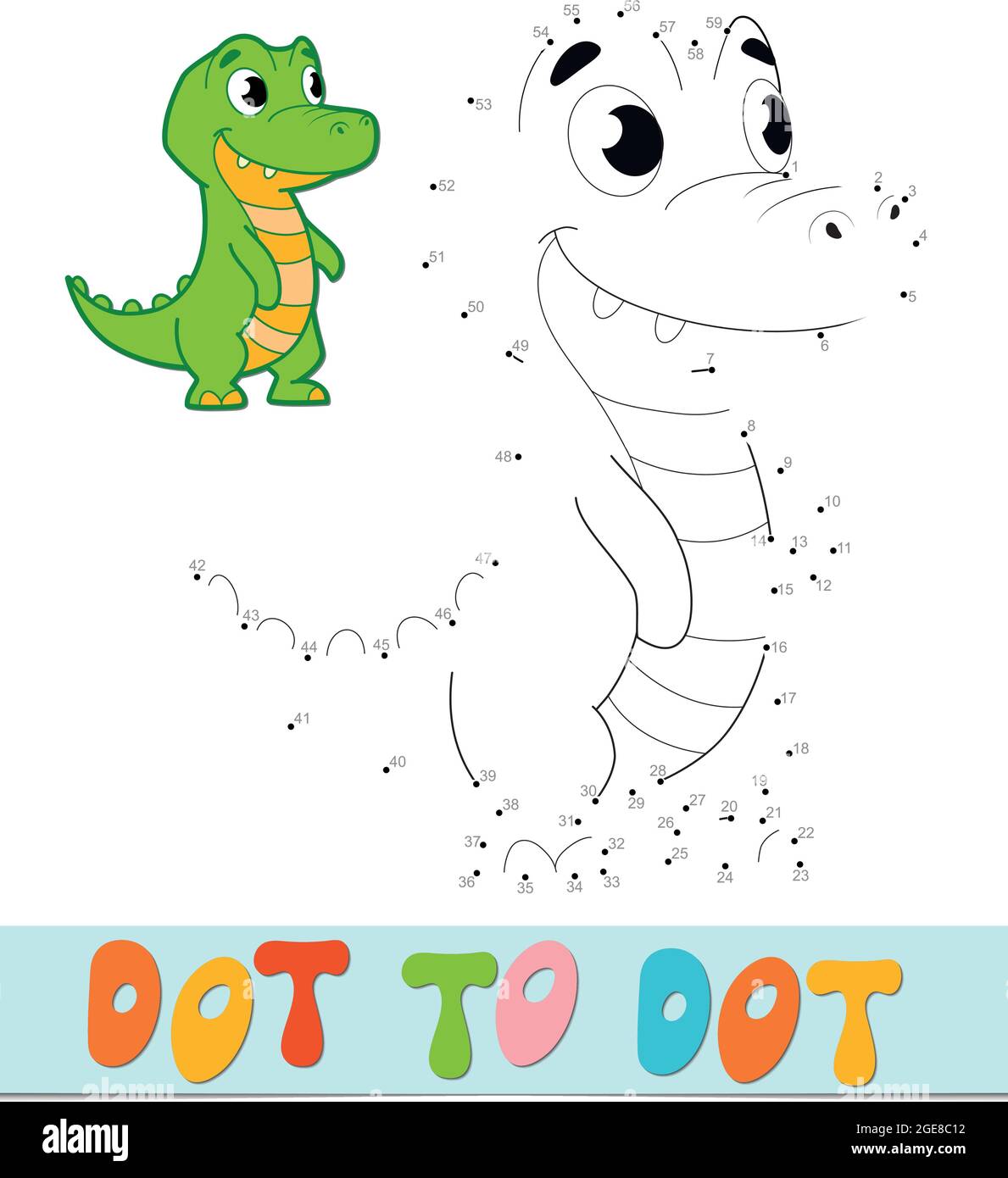Dot to dot puzzle. Connect dots game. crocodile vector illustration ...