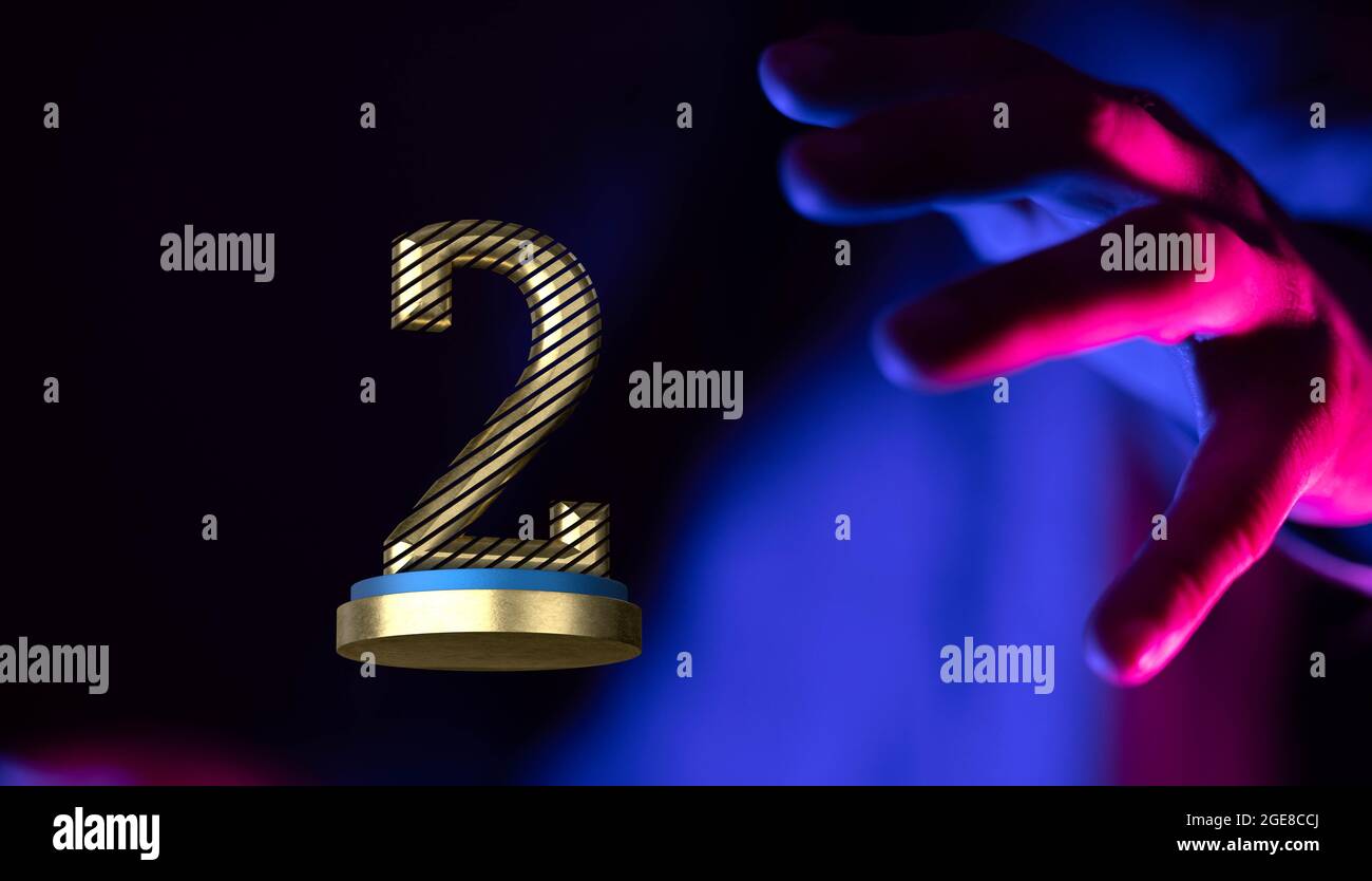 Person presenting a second-place award Stock Photo - Alamy