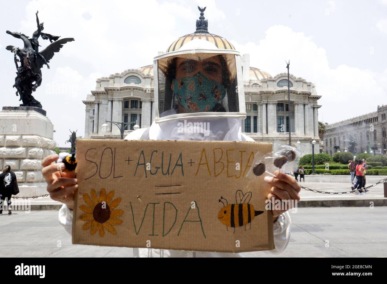 Mexico City, Mexico, August 17, 2021: A beekeeper from "Abejas de ...