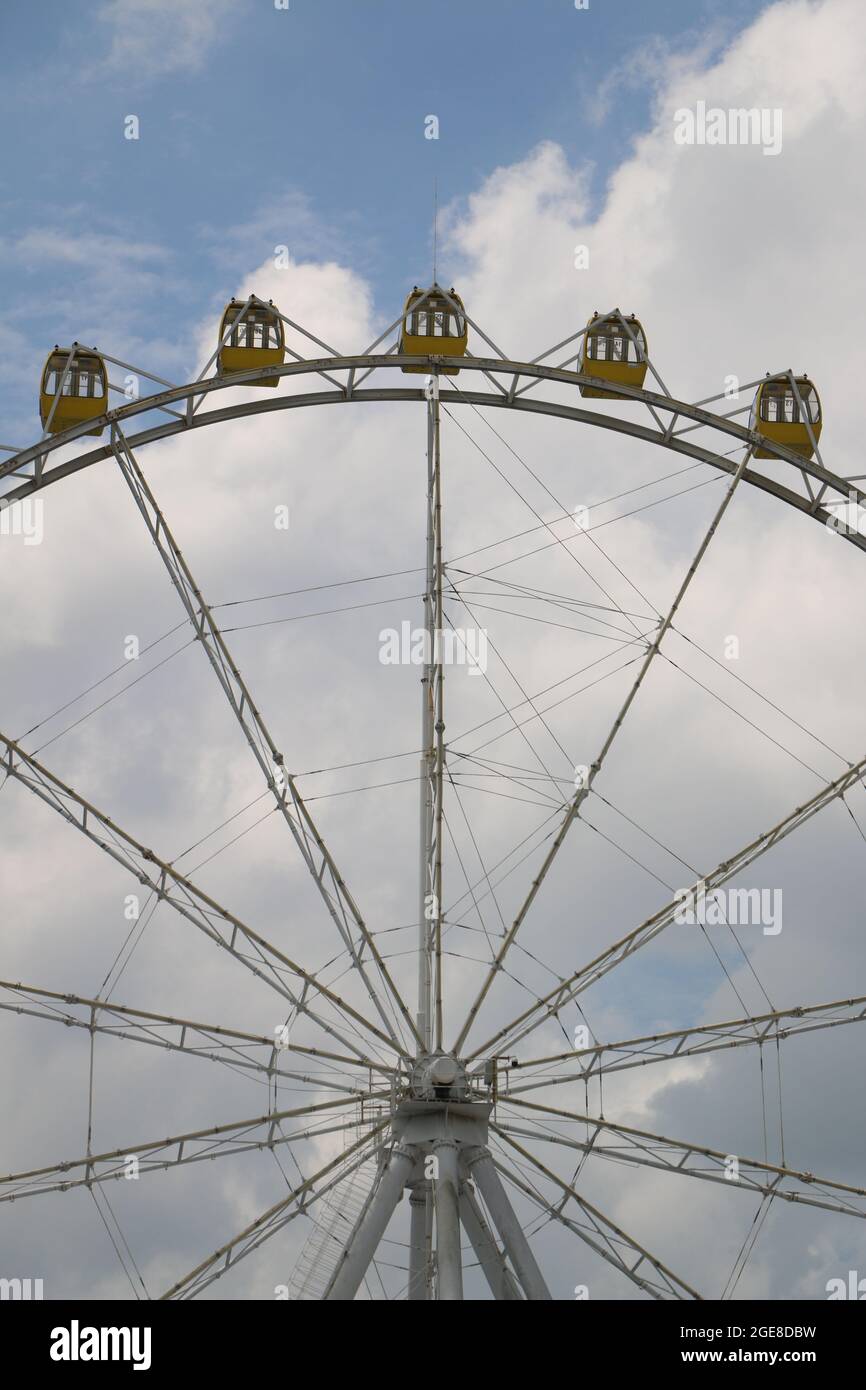 High Ferris Wheel Cabin On Blue Sky Stock Photo - Alamy
