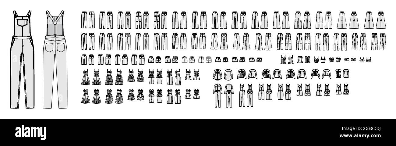 Full length denim shorts Stock Vector Images - Alamy