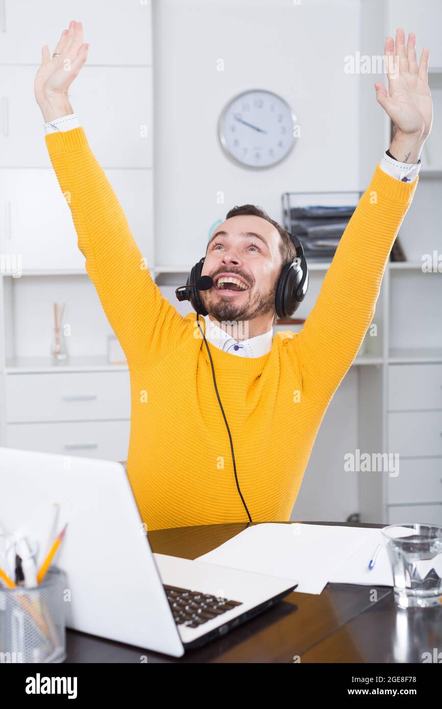 Man studying at online courses Stock Photo - Alamy
