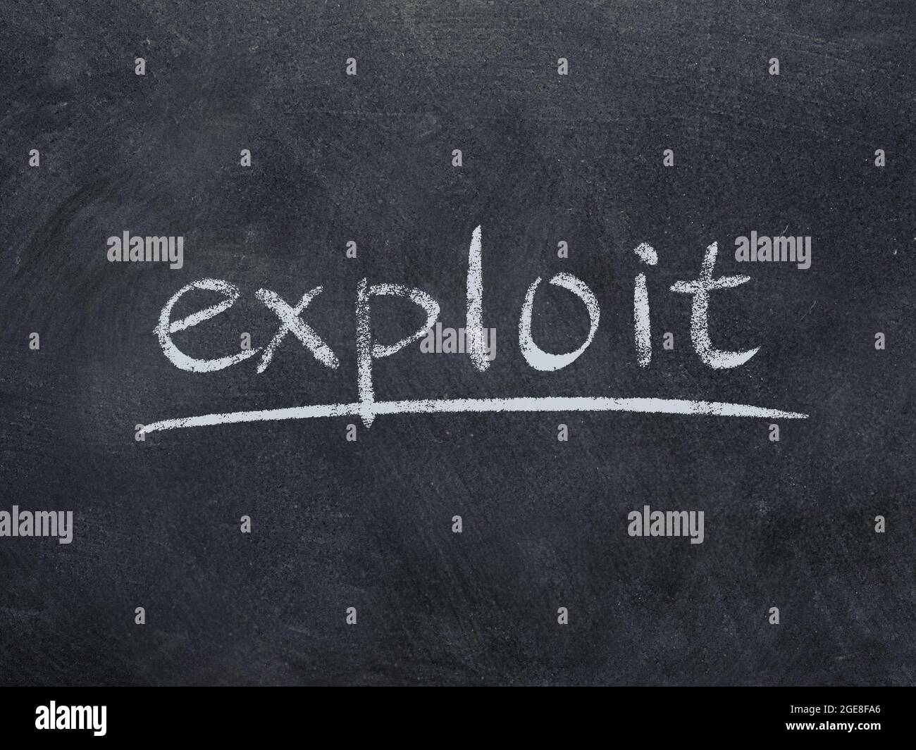 exploit concept word on blackboard background Stock Photo - Alamy