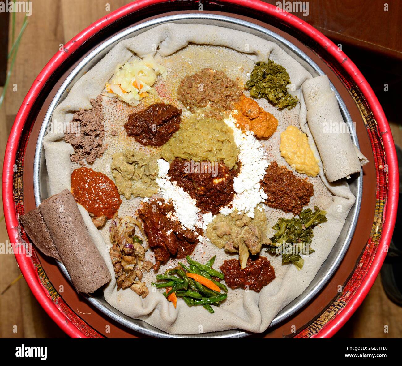 Traditional Ethiopian injera dish served at the Yod Abyssinia ...