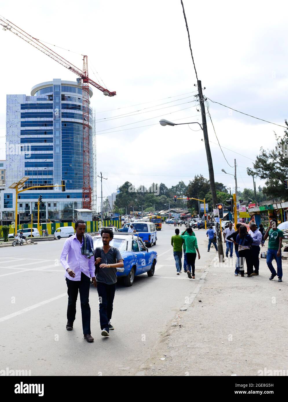Construction of a modern building on Tito street in Addis Ababa ...