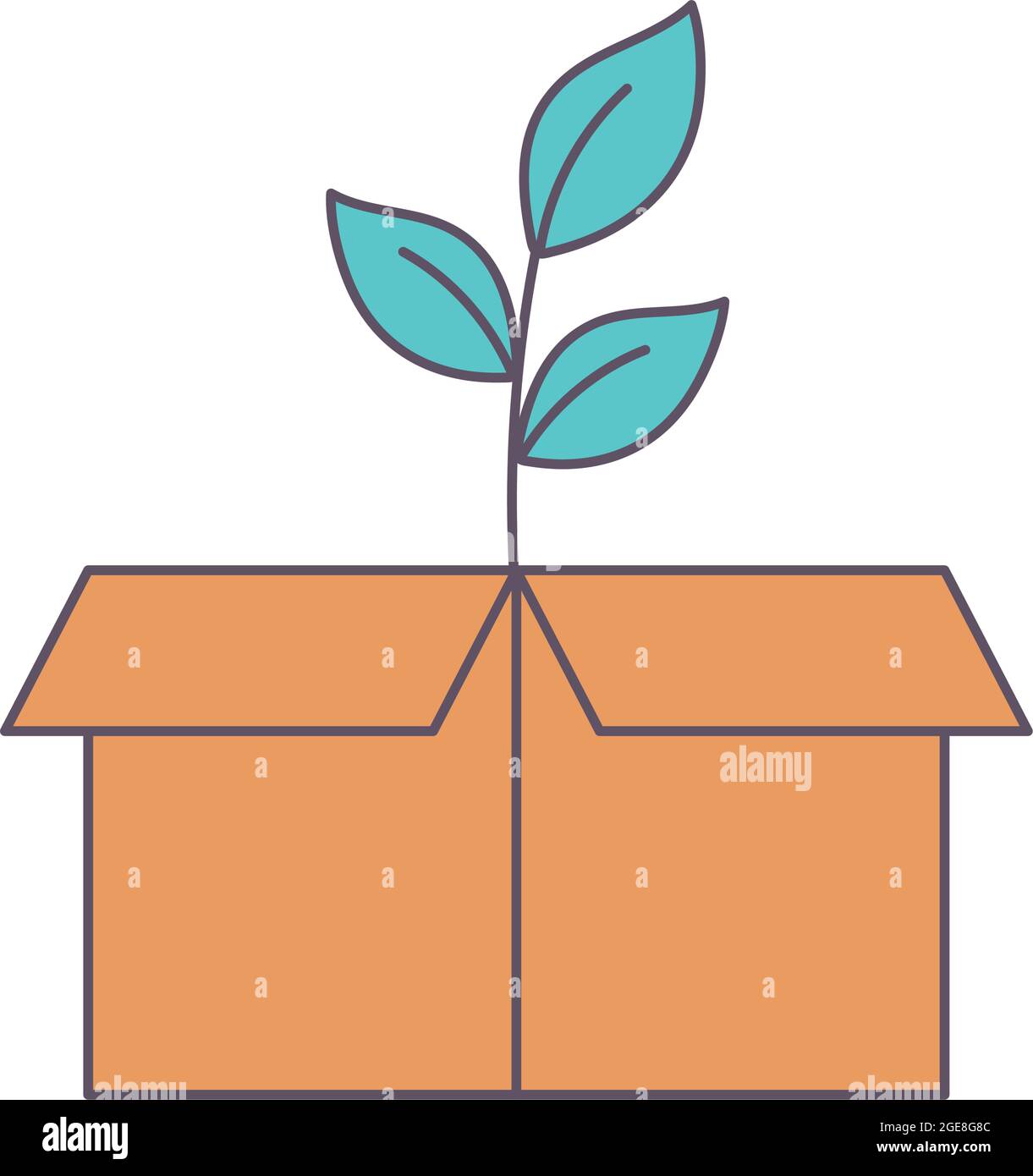 plant in cardboard box Stock Vector Image & Art - Alamy