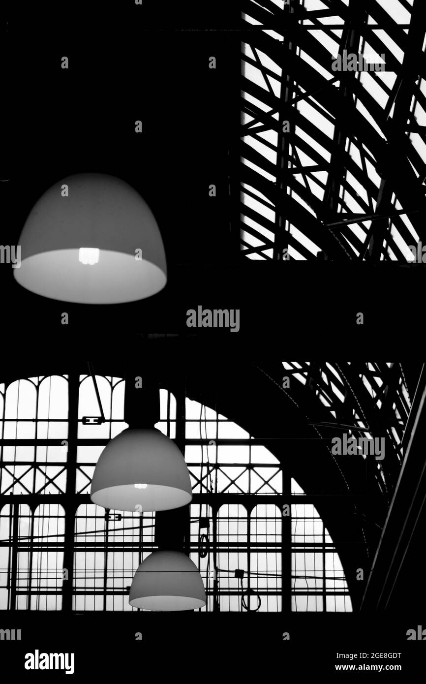 Vertical shot of bulbs as a room interior Stock Photo - Alamy